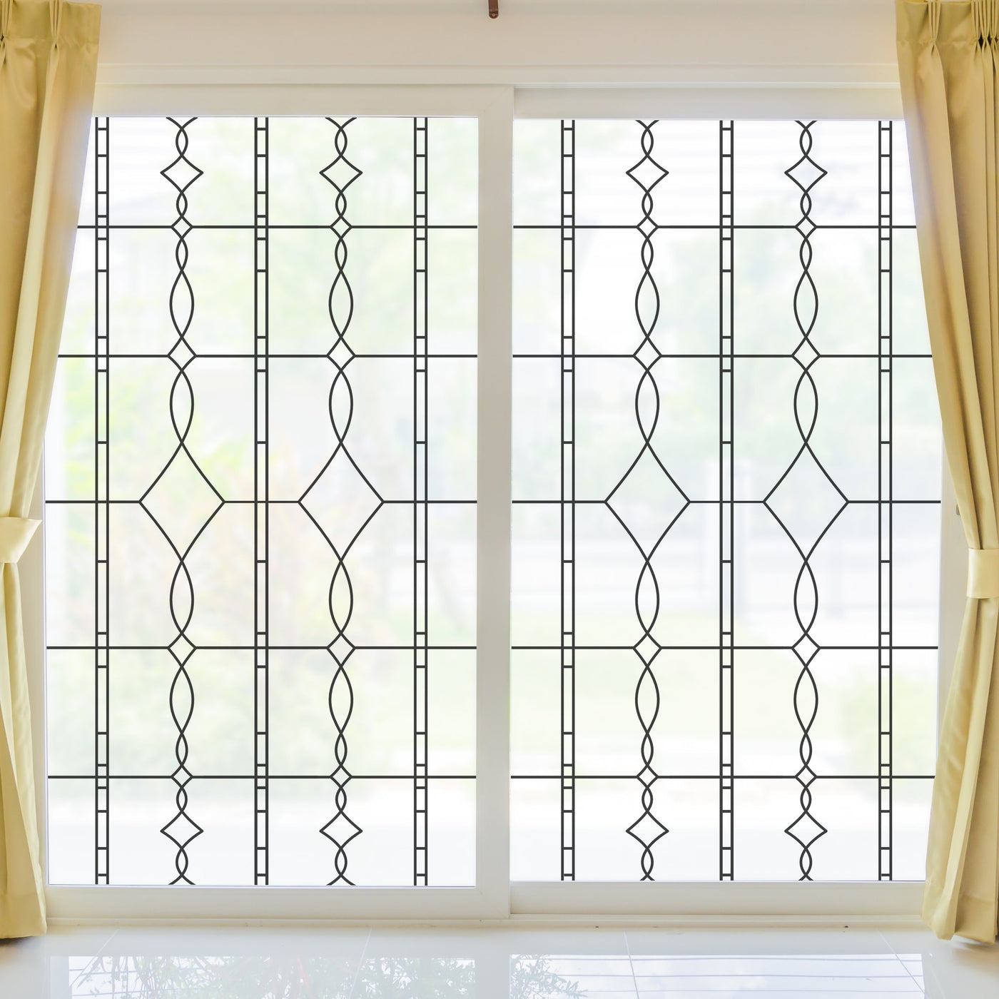 Allure Leaded Glass Privacy Window Film Static Cling 2476