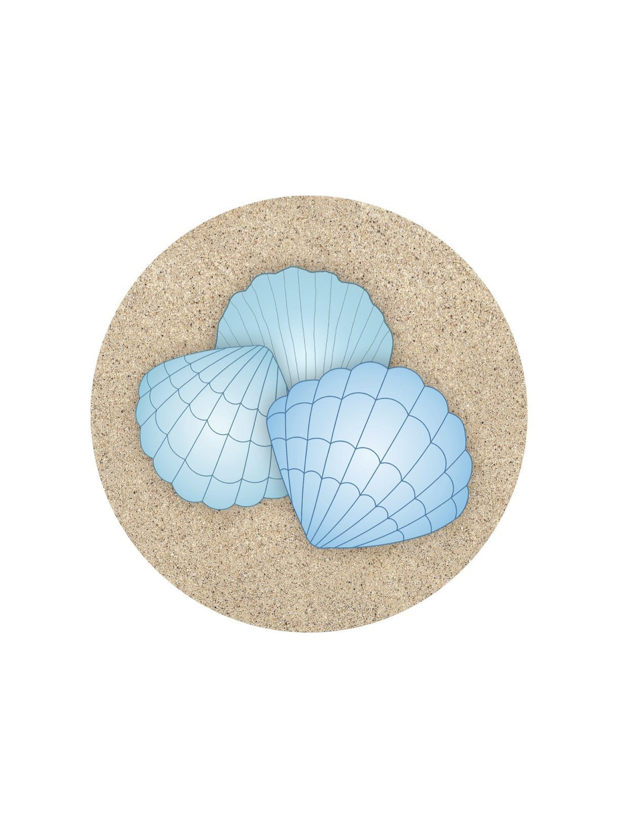 Blue Shell Glass Door Decal (5.75" x 5.75")