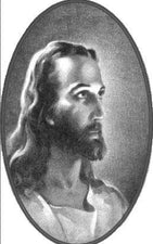 Oval Christ Etched Glass Decal | (Static Cling)