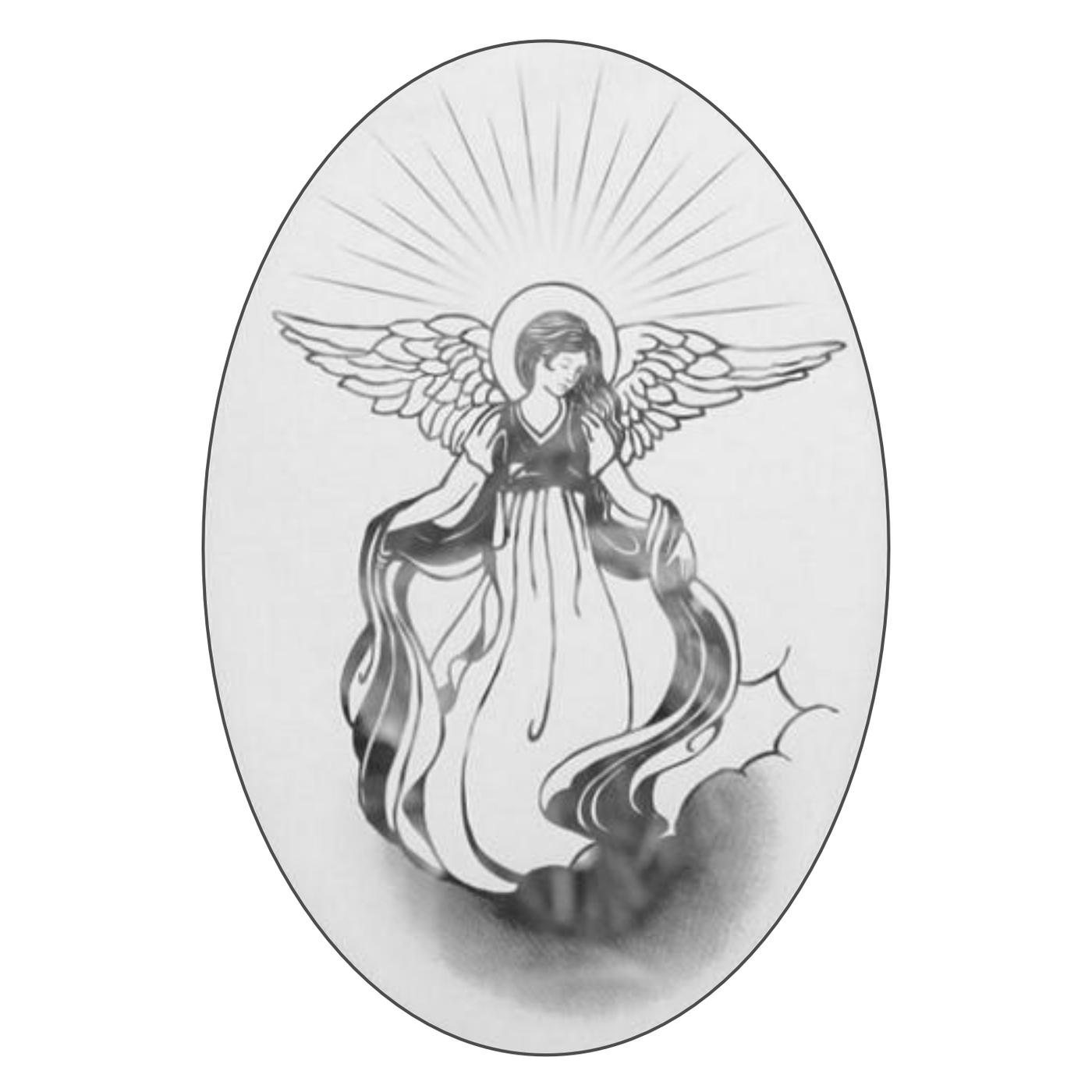Oval Angel | Static Cling | Religious Window Decoration