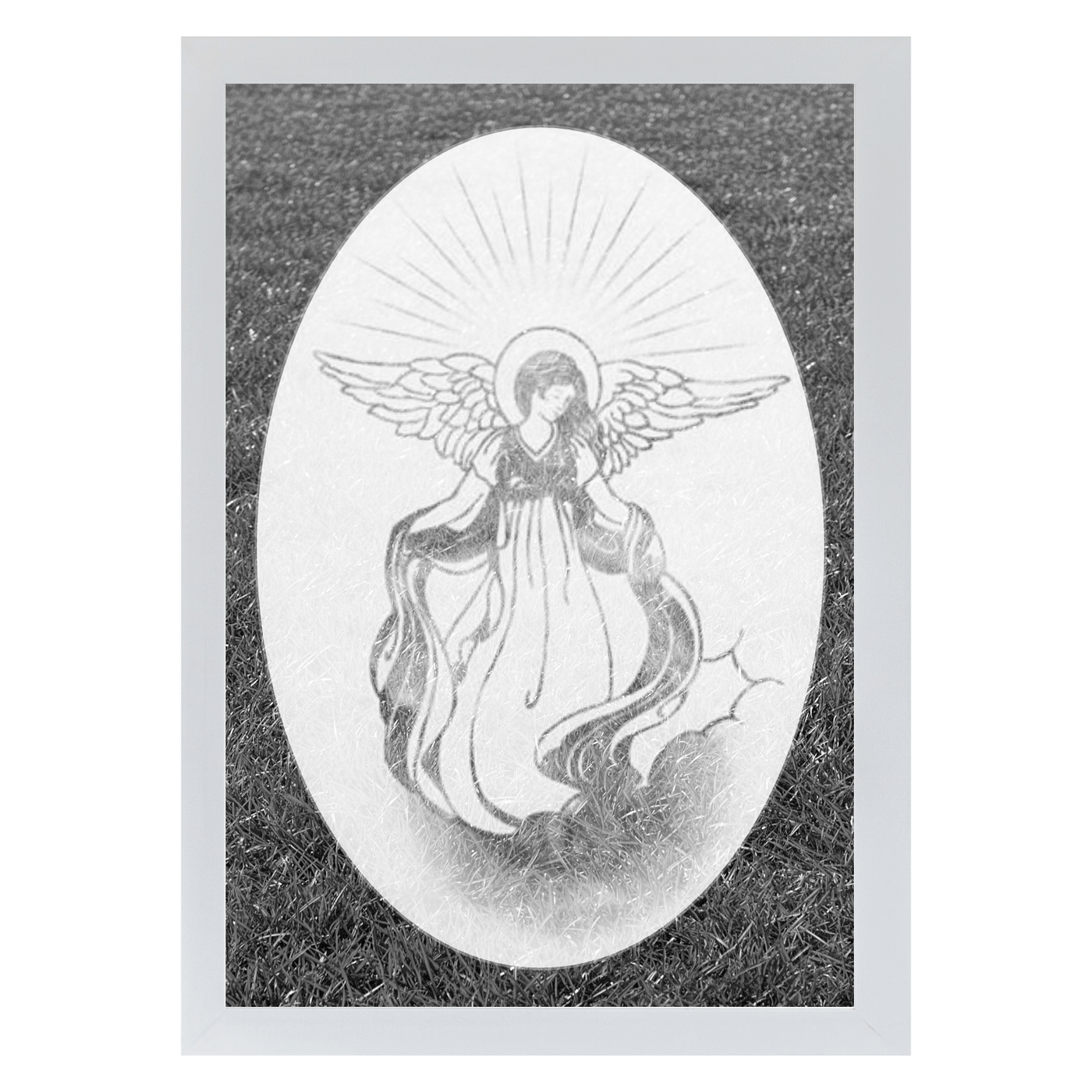 Oval Angel | Static Cling | Religious Window Decoration