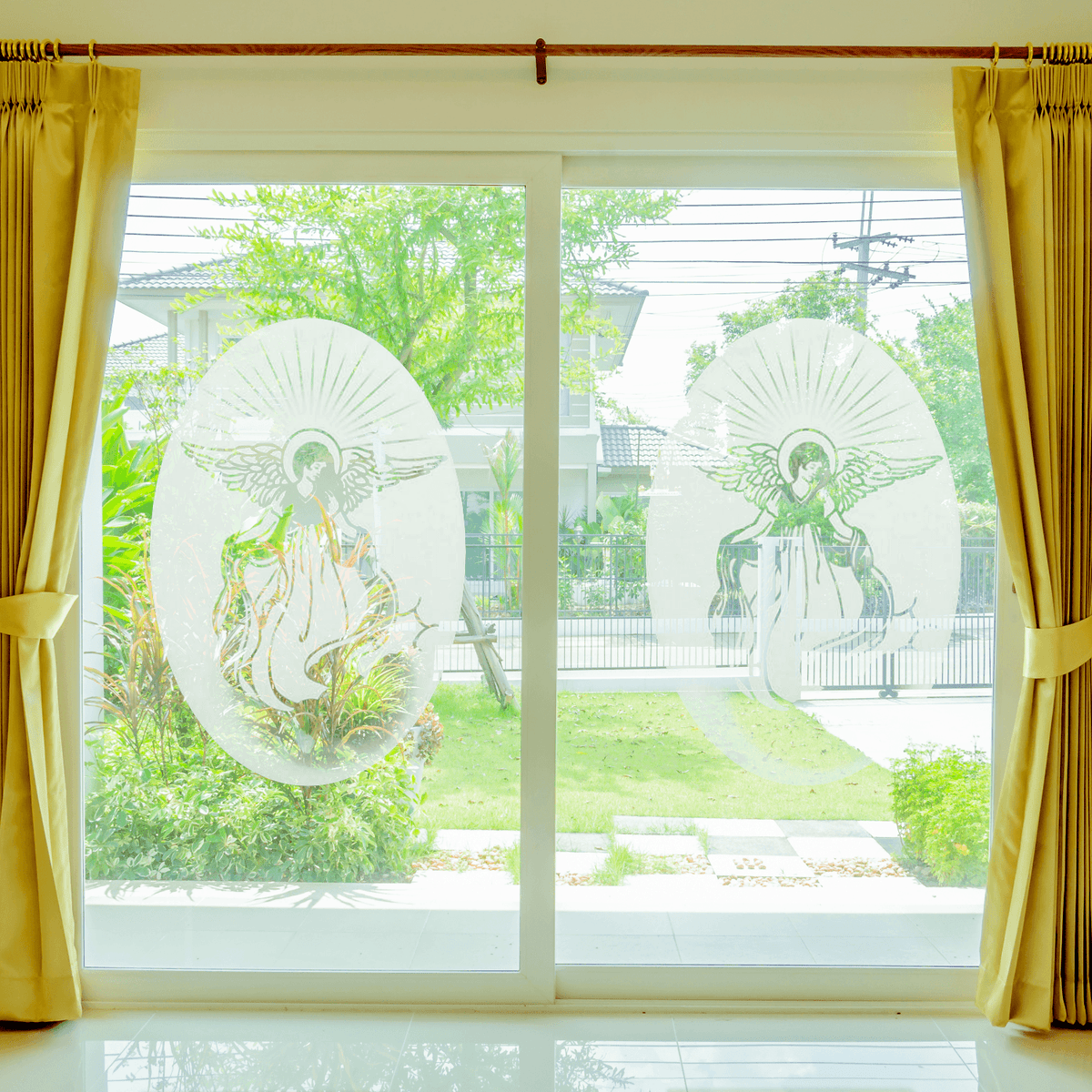 Oval Angel | Static Cling | Religious Window Decoration