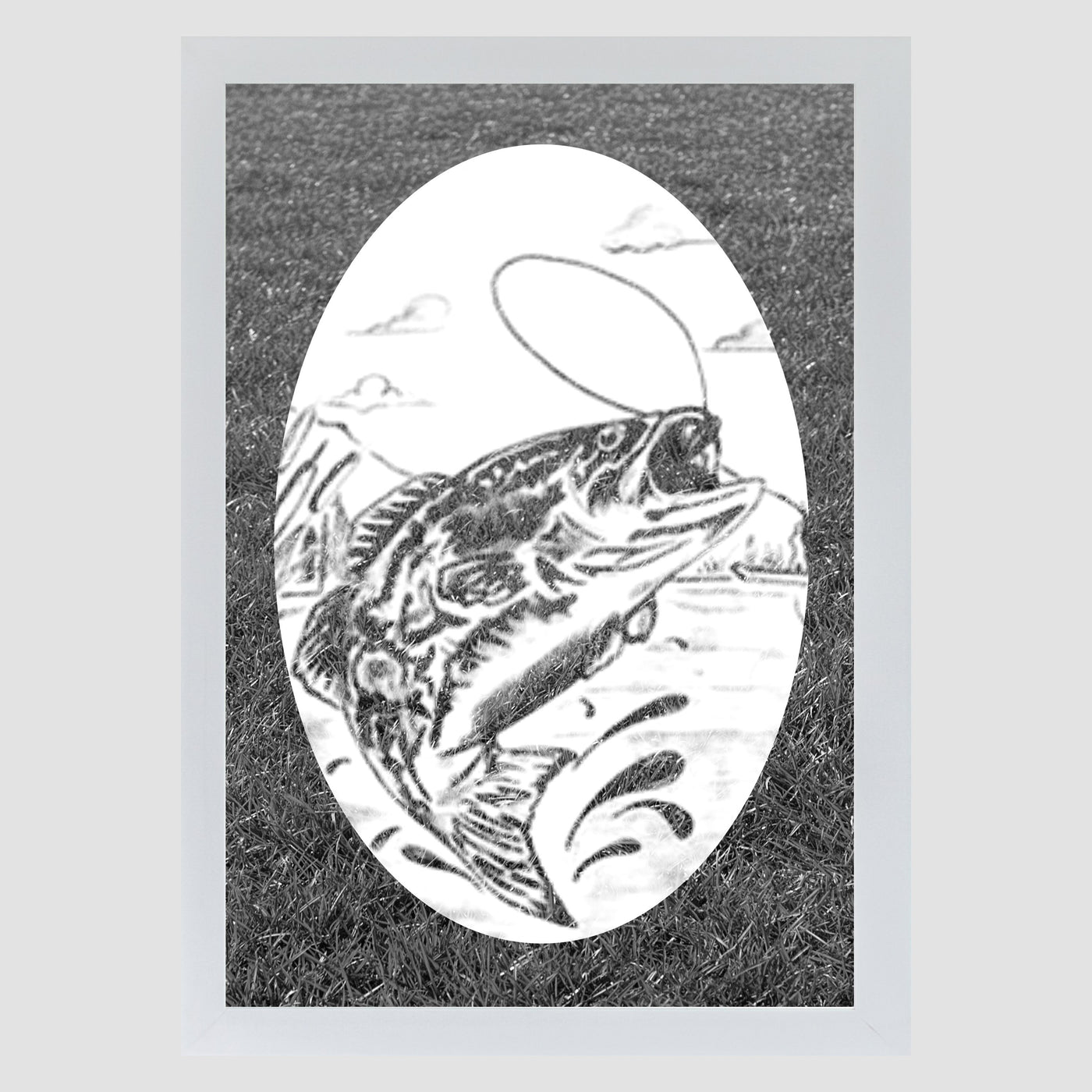 Oval Bass | Static Cling | Fishing Decor