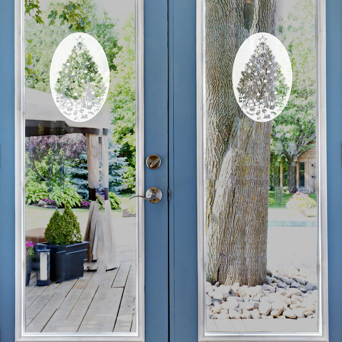 Oval Christmas Tree | (Static Cling) | Window Film World