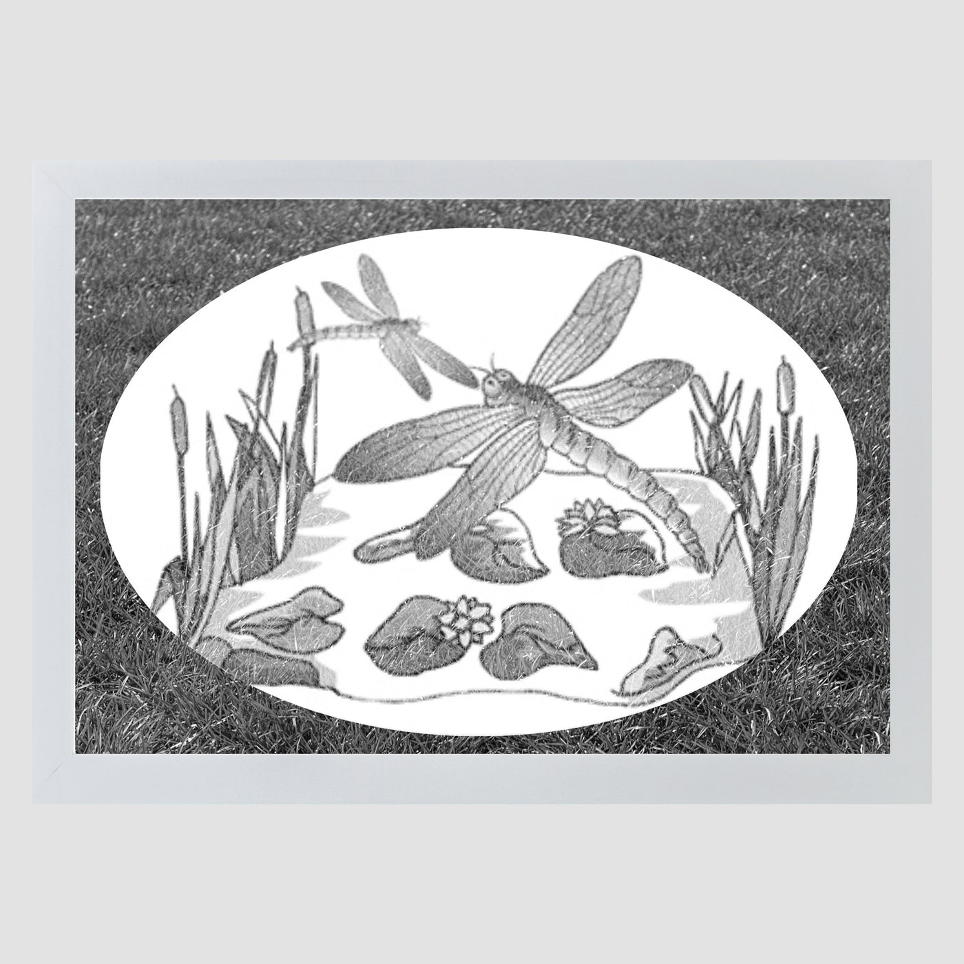 Oval Dragonfly Scene | (Static Cling)