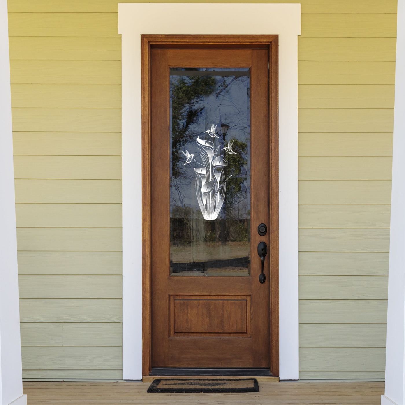 Flower Window Decal | Frosted Glass Decals | Lily Etched Glass Decal