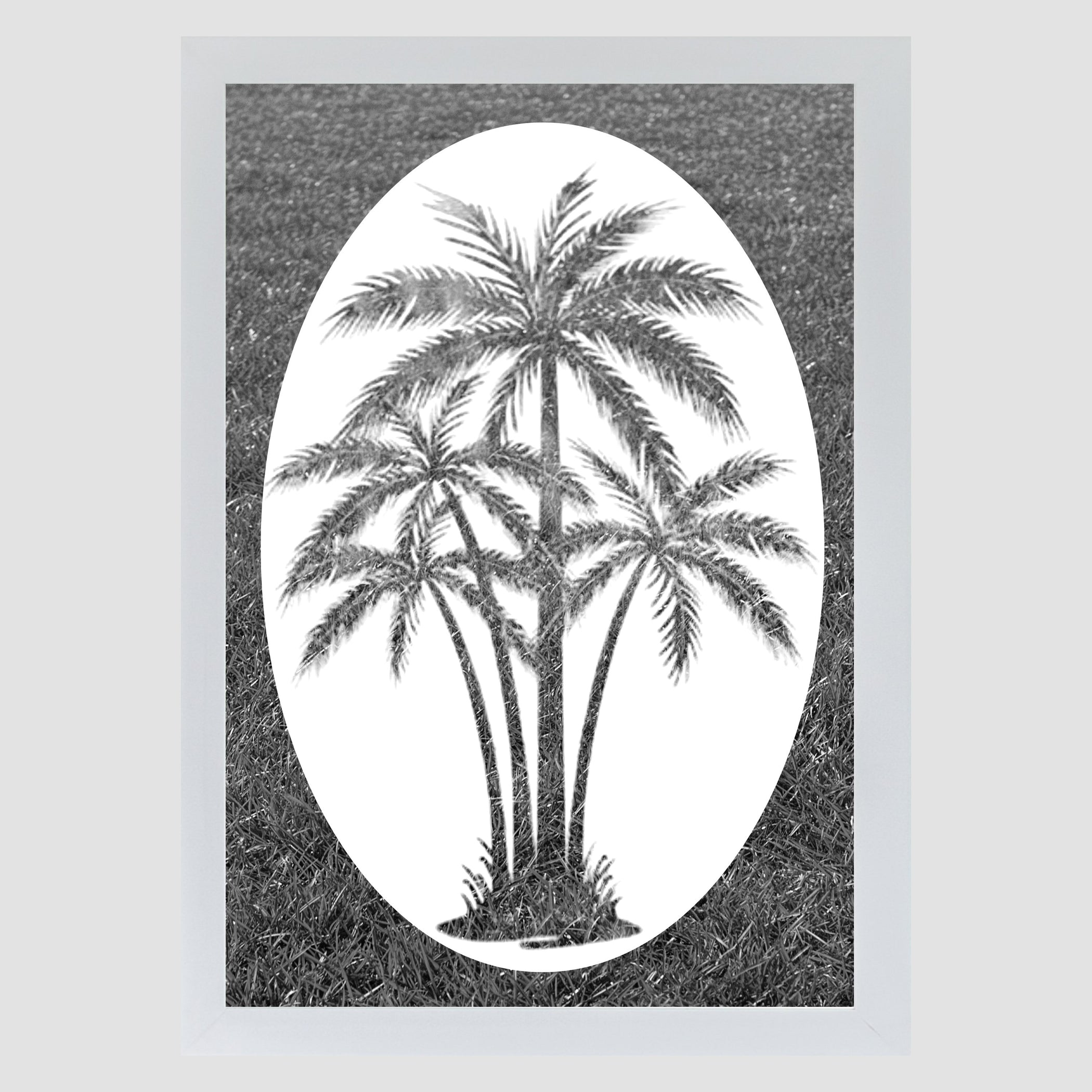 Oval Palm Tree Center | Static Cling
