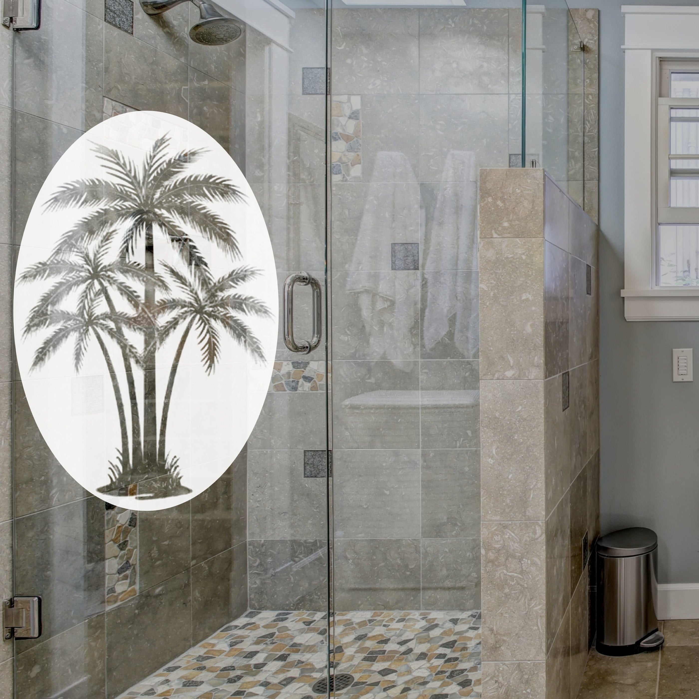 Oval Palm Tree Center | Static Cling