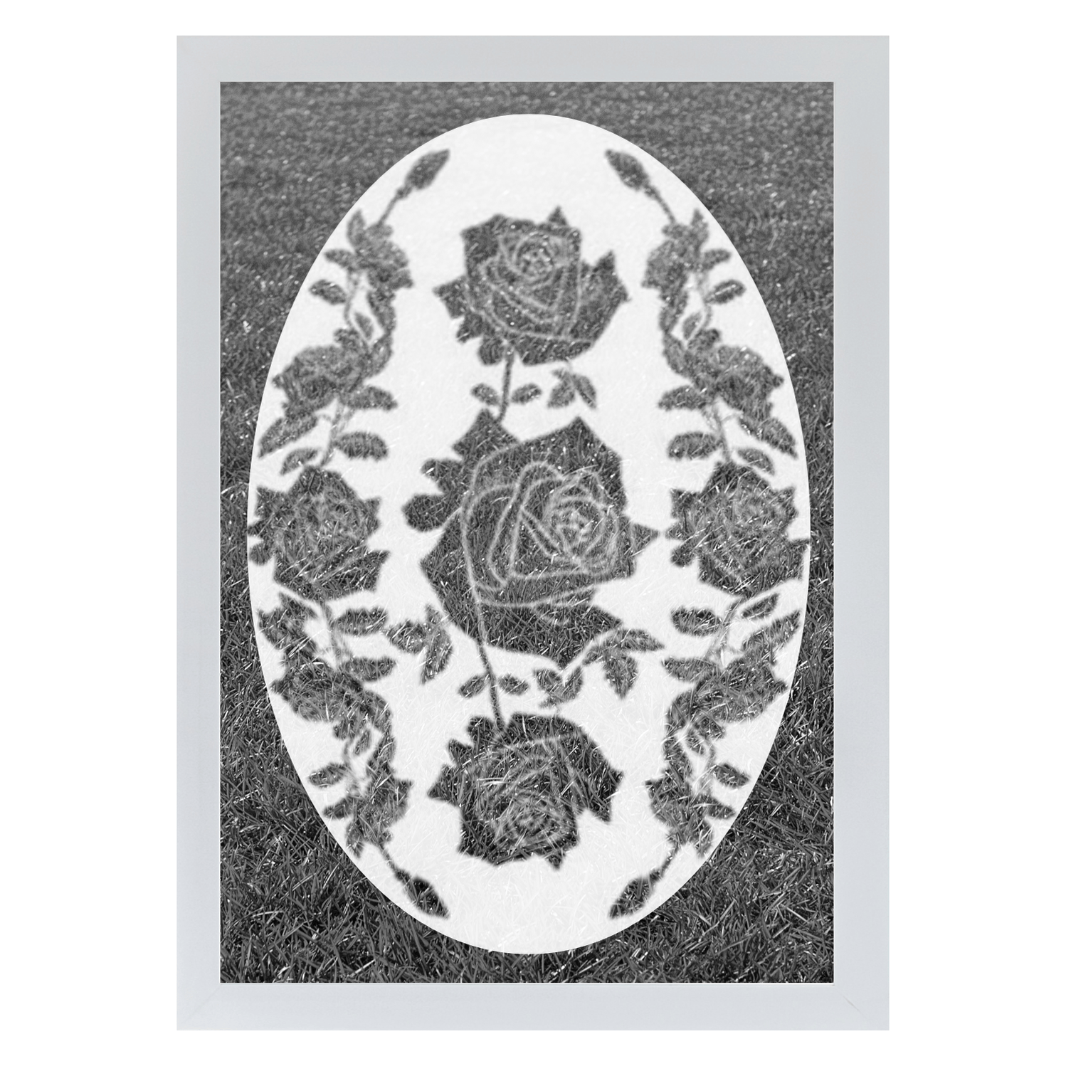 Oval Rose Garland | (Static Cling )