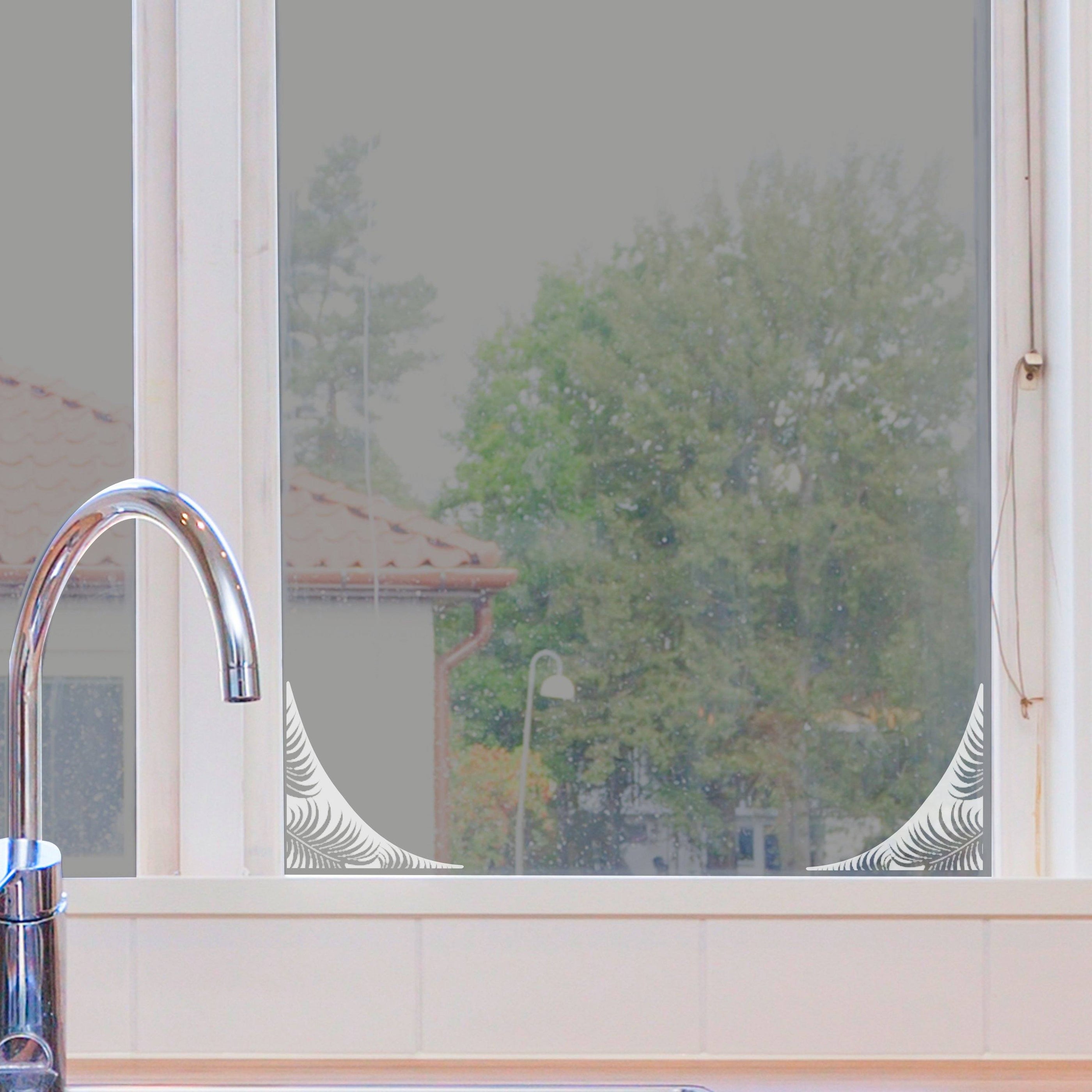 Palm Corner Etched Glass Decals | Window Film World.com