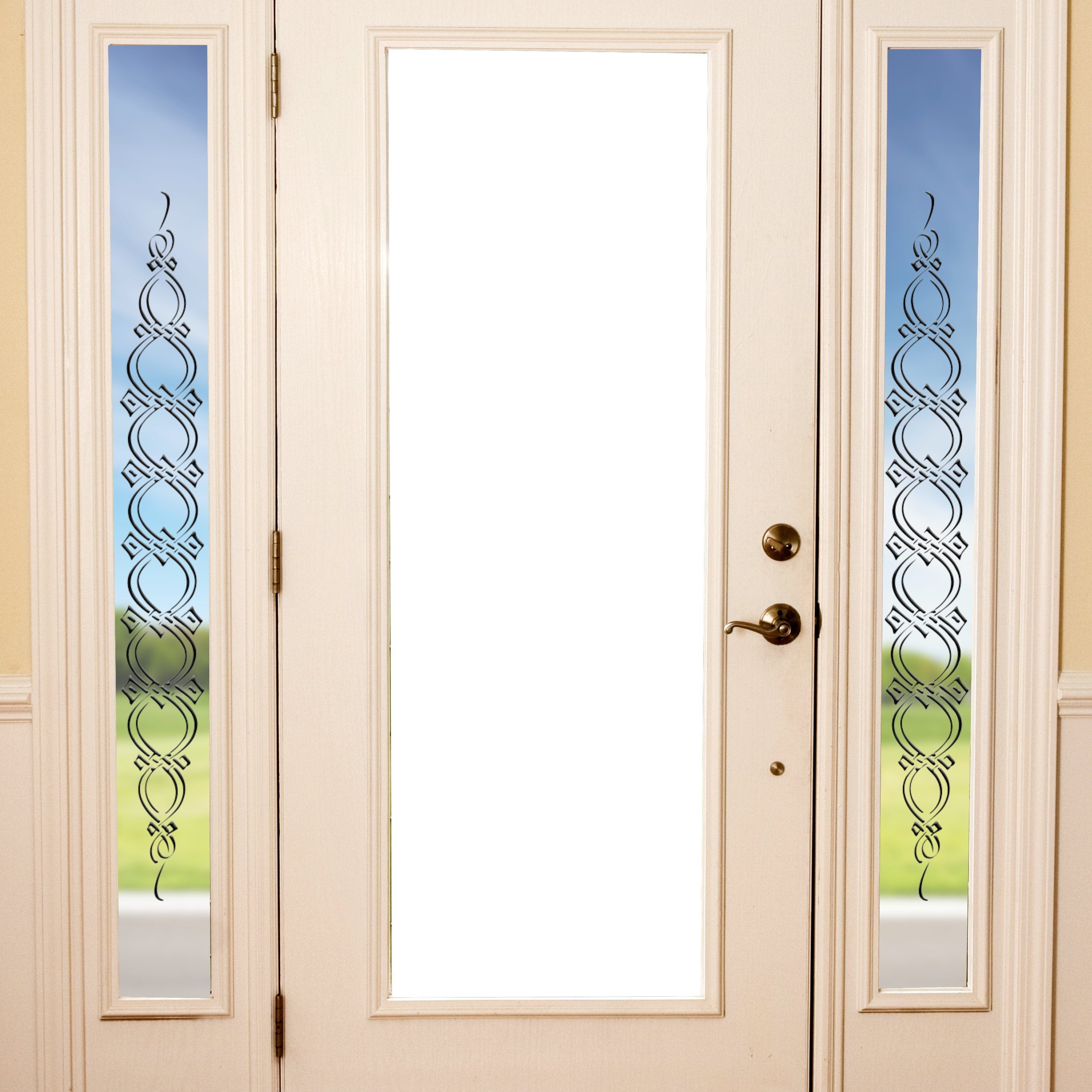 Window Film For Sidelight Panels Tropical Oasis Etched Glass Privacy