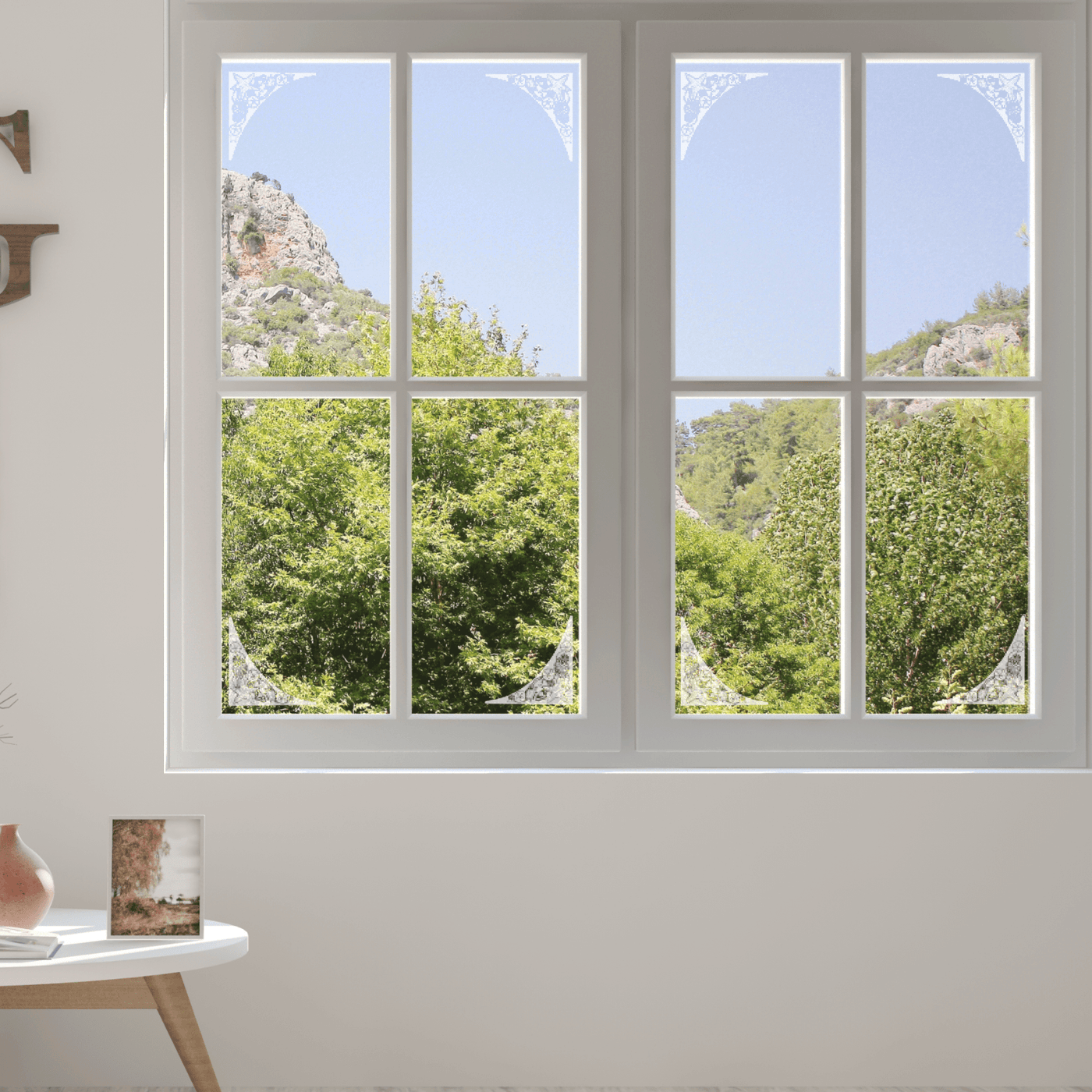 Seashell Corner Etched Glass Decals | Window Film World.com