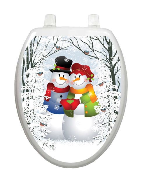 Buy Snow Couple Toilet Tattoos – Charming Holiday Bathroom Décor