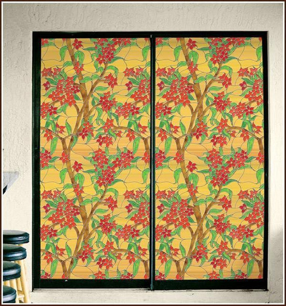 Stained Glass Window Film Rolls | Faux Leaded Colorful Decorative Films